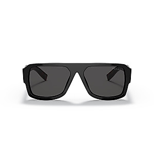 Prada PR 22YS 1AB5S0 Black Plastic Aviator Sunglasses Grey Lens