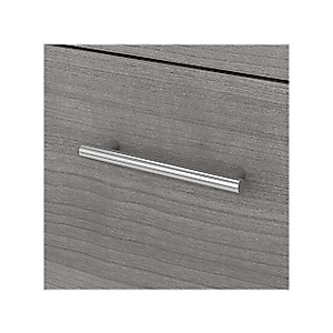 Bush Furniture Somerset 60W Office Desk with Lateral File Cabinet and 5 Shelf Bookcase in Platinum Gray