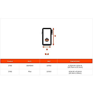 Water Resistant Phone Pouch, Zippered Cell Phone Sleeve, Attaches to Tool Lanyard, Standard Size, Ergodyne Squids 3760S