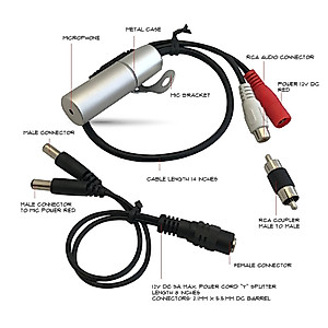 MICROSEVEN Compatible M7WP-MIC Waterproof Outdoor Microphone for M7B77-W, M7D77-POE, Any IP Network Camera & PTZ IP Camera with Interface -an IP Camera External Microphone