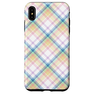 iPhone XS Max Cute Spring Tartan Check Pattern For Girls Simple Decorative Case