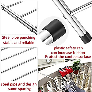 whalebee Stainless Steel Clothes Hanger Rack, Laundry Rack Clothes Drying Rack Wall-Mounted Multifunction 40/50/60/70/80cm Space Saving, for Clothes Sheets Folding Towel Rack