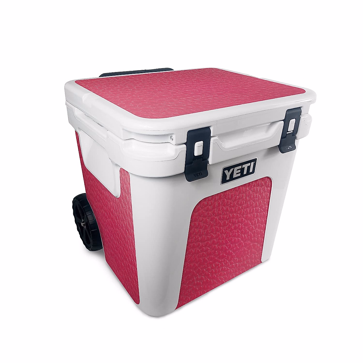 MightySkins Skin Compatible with Yeti Roadie 48 Wheeled Cooler - Pink Pleather | Protective, Durable, and Unique Vinyl Decal wrap Cover | Easy to Apply, Remove, and Change Styles | Made in The USA