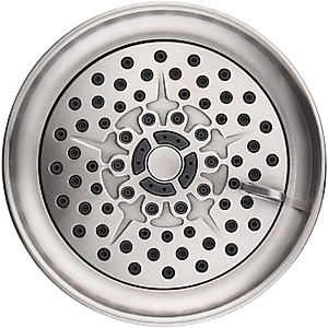 Rainovo 6 Spray Settings High Pressure Shower Head 5" Rain Fixed Showerhead - Brushed Nickel Adjustable Shower Head with Anti-Clogging Nozzles, Low Flow Easily Installation (RN-AU055003BN)