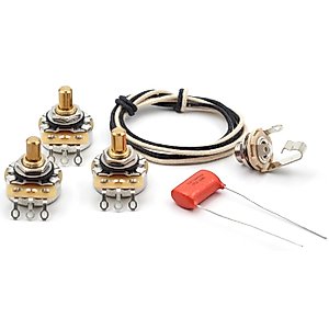 The Art Of Tone TAOT Wiring Kit for Jazz Style Bass - Solid Shaft - Orange Drop Cap