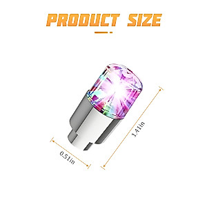 4PCS LED Car Wheel Tire Valve Caps Lights, Neon Spoke Flash Light Bulb for Bike Motorcycle, Waterproof Motion Sensors Led Lamp with 10 Extra Battery, Auto Accessories