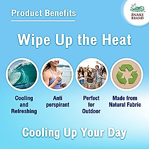 Snake Brand Cooling Body Wipes Instant Ice Eco Friendly Tissue Relaxing Original Classic Scent, 3 Packs x 10 Sheets - Daily Use Body Wipes