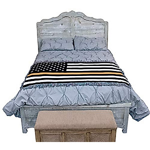 Pure Country Weavers Police Department - Dispatcher - Yellow Thin Line American Flag Blanket - Gift Tapestry Throw for Back of Couch or Sofa - Woven from Cotton - Made in The USA (61x36)