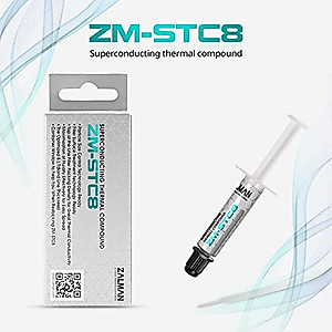 Zalman STC8 Thermal Paste, 1.5g Premium CPU Thermal Compound for All Processors, Heatsink, IC, Computer Processor, Cooler, GPU, Superconducting High Viscosity, 8.3 W/m-k, 350-480 Pa.s (ZM-STC8)