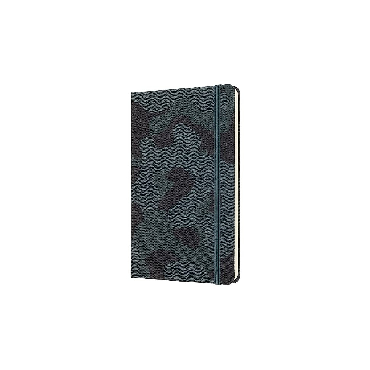 Moleskine Limited Collection Blend Textile Notebook, Hard Cover, Large (5" x 8.25") Ruled/Lined, Camo Green, 240 Pages