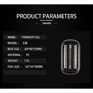 Replacement Electric Shaver Head Compatible with Braun 53B Series 5 and Series 6 (53B)