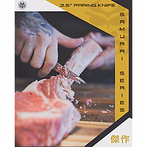 KESSAKU Produce Vegetable Fruit Knife - 6 inch - Samurai Series - Razor Sharp Kitchen Knife - Forged 7Cr17MoV High Carbon Stainless Steel - Wood Handle with Blade Guard