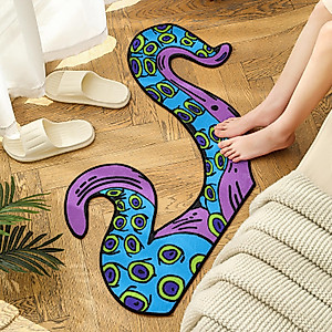 MSTOFFY Cute Tentacle Octopus Small Unique Non Slip Area Rug Door Mat Trendy Preppy Funny Rugs for Living Room Indoor Mat Welcome Doormat Indoor Carpet Funky Decorative Mats