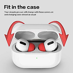 [4-Pair] for Airpods Pro Ear Tips (Silicone), WQNIDE Anti Slip Soft Silicone Airpods Pro Replacement Ear Tips Fit in The Charging Case (Black/Blue/Red/Green)