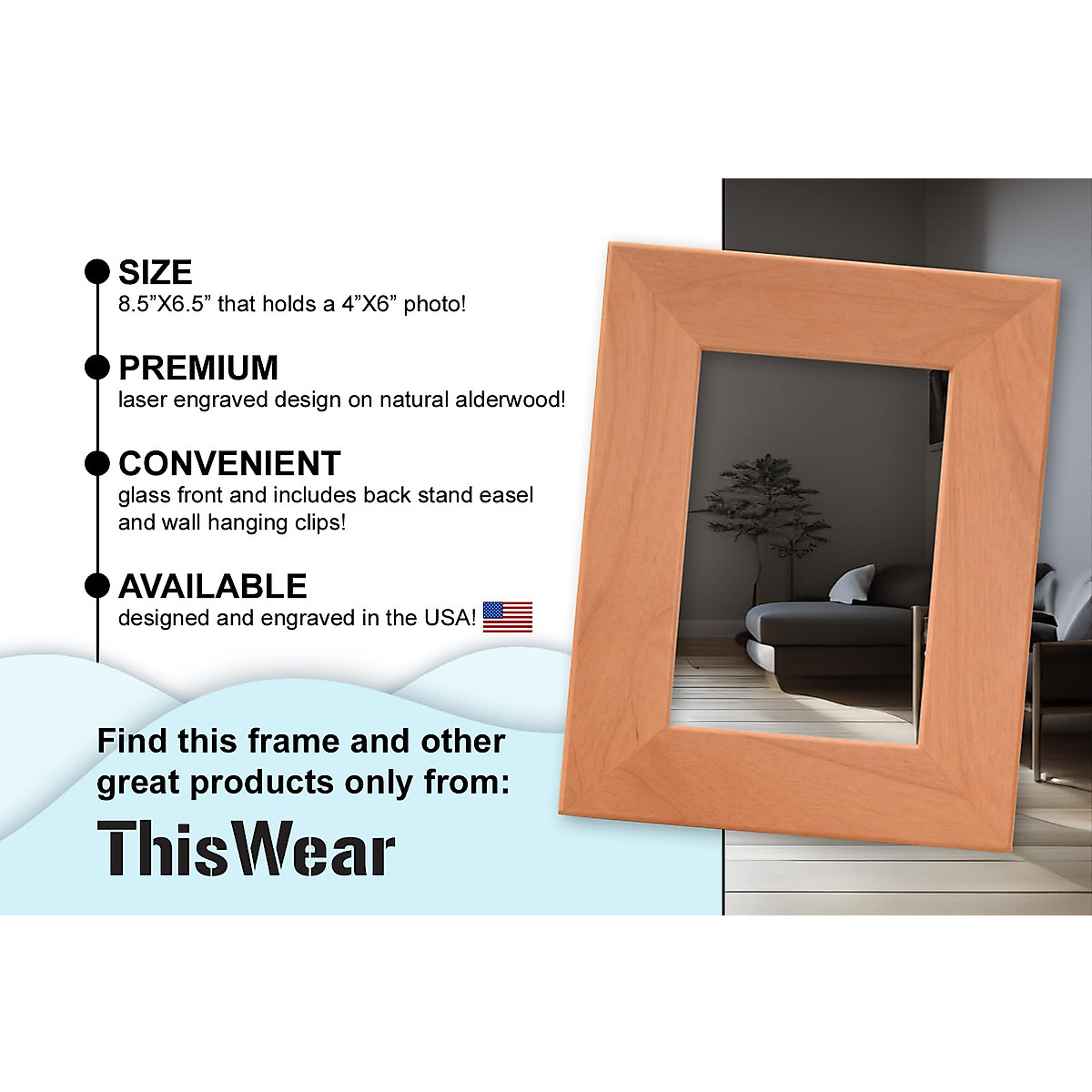 ThisWear Halloween Gifts for Baby My First Halloween Baby Frame Wood Engraved 4x6 Landscape Picture Frame