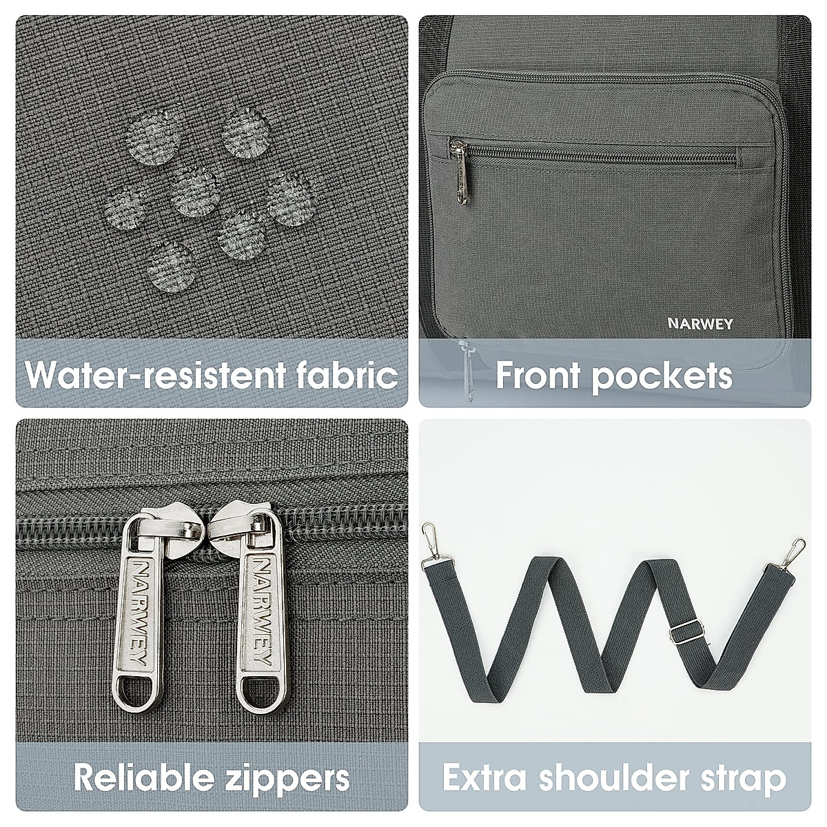 For Spirit Airlines Personal Item Bag 18x14x8 Foldable Travel Duffel Bag Tote Carry on Luggage for Women and Men (Grey (with Shoulder Strap))