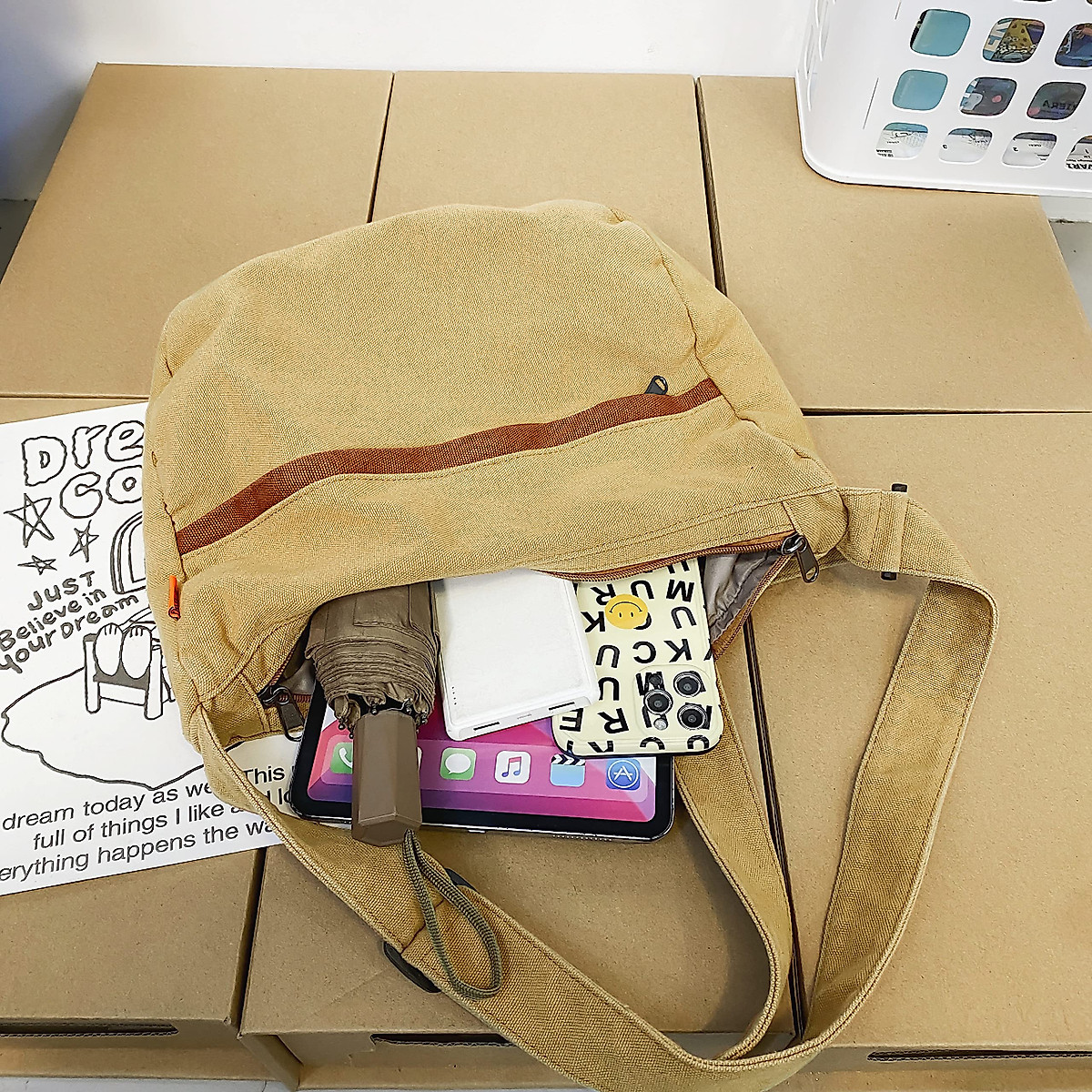 Canvas Crossbody Bags for Women and Men, Shoulder Hobo Purse Bag Tote Messenger Handbag for Work, Shopping and Travel(2565/Green)