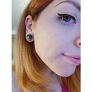 FLYUN 2Pcs Natural Wood Eyeball Ear Plugs Tunnels 8-25mm Gauges Double Flared Saddle Plugs Stretcher Expander Piercings Jewelry (1" (25mm))