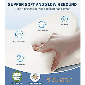 SOUTHVO Cervical Neck Pillow for Pain Relief, Ergonomic Neck Support Pillow Memory Foam Pillows Adjustable Contour Orthopedic Pillow for Side, Back & Stomach Sleeper Head Shoulder Bed Sleep Pillow