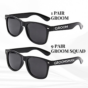 There Forever Studio Set of 10 Groom Squad Sunglasses for the Groomsmen. Groom, Best Man, Groomsman Wedding or Bachelor Party Gifts