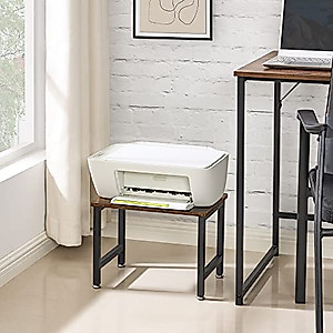 HOMCENES Narrow Console Table with 2 Support Bar and Desktop Printer Stand Bundle, Thin Entryway Table, Small Sofa Table, Industrial Couch Table, Under Desk Printer Table Rack