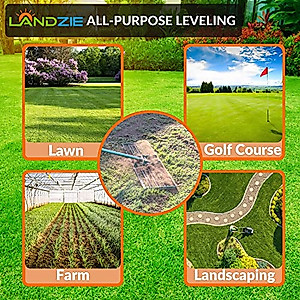 Landzie and Ryan Knorr Lawn Care 36 Inch Wide 72 Inch Handle Powder Coated Yard, Lawn, and Garden Leveler Rake with Powder Coated Finish