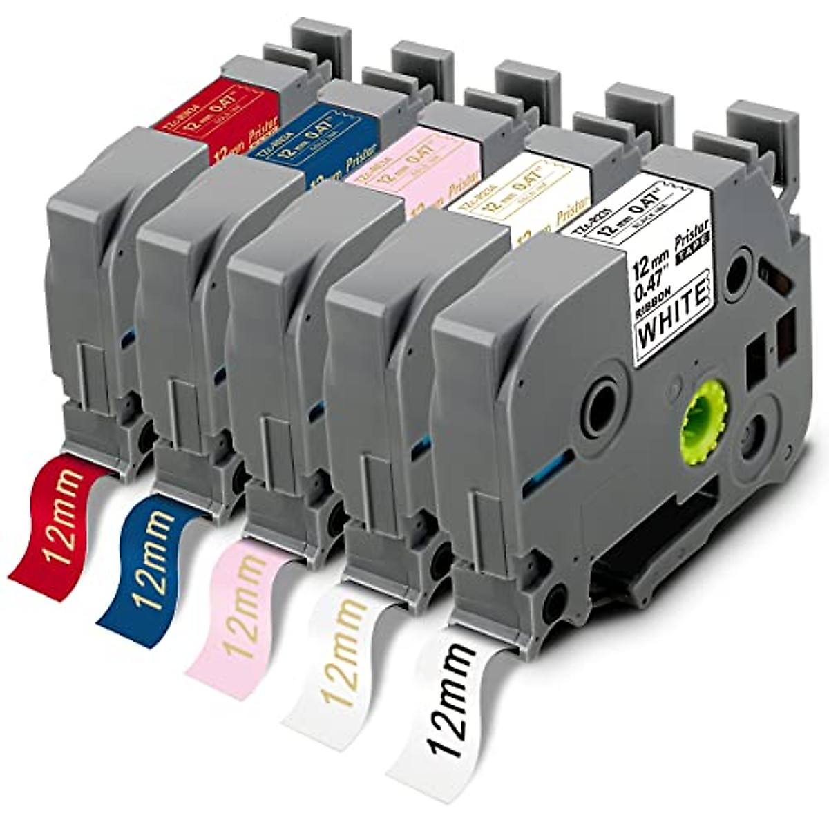 Pristar Compatible Replace for Brother TZe-R231 TZe-R234 TZe-RE34 TZe-RN34 TZe-RW34 TZe Satin Ribbon Tapes for Brother PT-P710BT D210 H110 H100 E110 H101 E300 H107B H500 P300BT GL-H105 H101