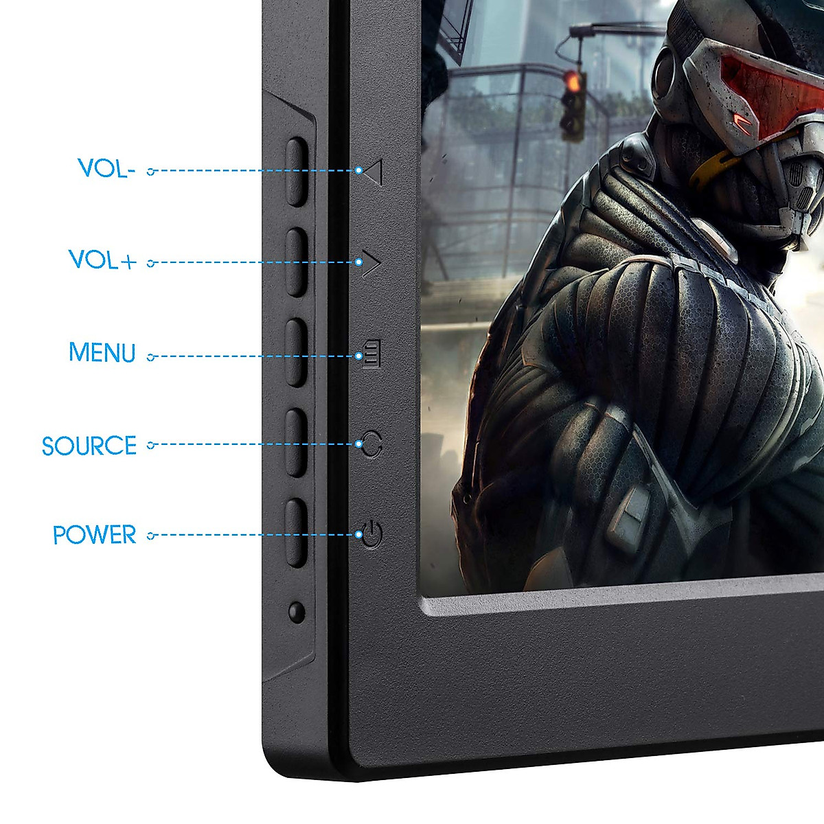 KALESMART Portable Gaming Monitor 15.6 Inch Full HD PC Monitor with Double HDMI 1920x1080 IPS Display with Audio Output for Raspberry Pi PS4 WiiU Xbox One S Windows 7 8 10