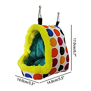 DONGKER Winter Warm Bird Nest House, Bird Parrot Hammock Nest Plush Guinea Pig Hammock Tent Bed for Hamster Parrot Macaw Budgies Cockatiels