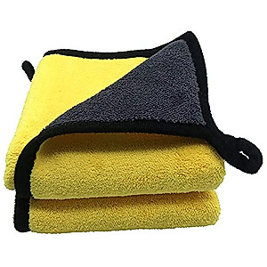 SURPRISE PIE Ultimate Microfiber Cleaning Cloth - Car Drying Towel 16x12 Inches - Scratch-Free, Lint-Free, and Super Absorbent for Drying, Detailing, Polishing, and Buffing - Machine Washable