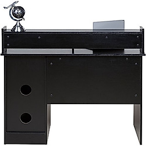 OneSpace Essential Computer Desk, Hutch with Pull-Out Keyboard, Black