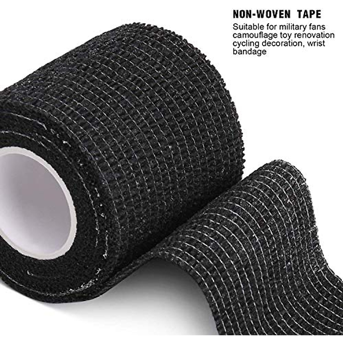 Tattoo Sensi Wrap Grip Cover BISIBITA2 Self Bandage Rolls Sports Adherent Tape 2 inch x 5 Yards, Pack of 24 (Black)