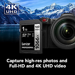 Lexar Professional 1066x 128GB SDXC UHS-I Memory Card SILVER Series, C10, U3, V30, Full-HD & 4K Video, Up To 160MB/s Read, for DSLR and Mirrorless Cameras (LSD1066128G-BNNNU)