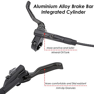 JFOYH 4-Piston MTB Hydraulic Brake Set with 160mm Floating Disc Rotors, Front and Rear Hydraulic Disc Brake Kit For MTB(Pre-bled, Left-Front/Right-Rear)