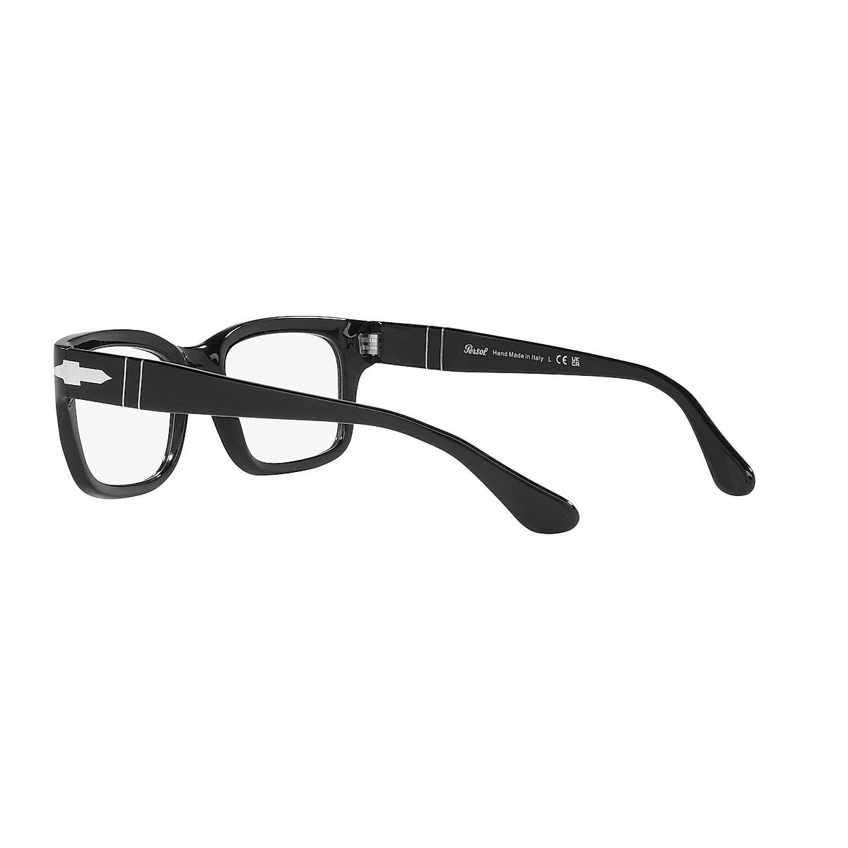 Persol PO3301V Rectangular Prescription Eyewear Frames, Black/Demo Lens, 57 mm