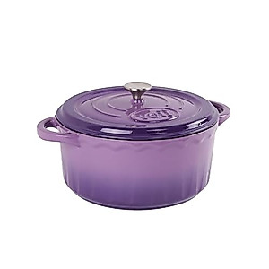 AILIBOO 6 QT Enameled Dutch Oven Pot with Lid-Dual Handles-Oven Safe up to 500° F or on Stovetop Use to Marinate, Cook, Bake, Refrigerate and Serve-Purple Dutch Oven 6 Quart