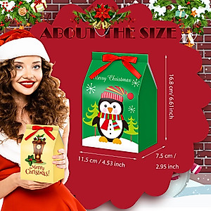 Cholemy 100 Pieces Christmas Paper Gift Boxes Xmas Small Treat Boxes Christmas Candy Boxes for Gift Giving Xmas House Shaped Gift Wrapping Boxes for Christmas Party Supplies Decoration