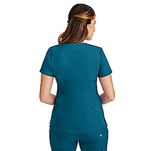 Healing Hands 4 Pocket Women Scrub Top V-Neck HH360 2264 Sloan Scrubs for Women Stretch Fabric Caribbean L