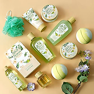 Gifts Basket for Women, 12Pcs Jasmine Home Spa Gift Kits, Relaxing Self Care Gifts Set, Graduation Birthday Anniversary Best Friends Wedding Gift Baskets for Her