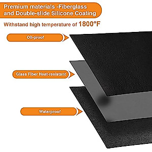 Hepotk Under Grill Mats for Outdoor Grill, 50 x 40 Inch Double-Side Absorbent Oil Grill Pad Protects Decks and Patio, Oil-Proof Waterproof Reusable BBQ Mat for Fire Pit