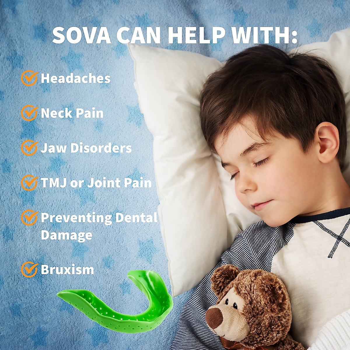 SOVA Junior Night Guard, Purple Punch - 1.6mm Thin - Custom-Molded Fit - Protects Against Nighttime Teeth Grinding & Clenching - FSA/HSA Eligible - Odor & Taste Free - Remoldable Up to 20 Times