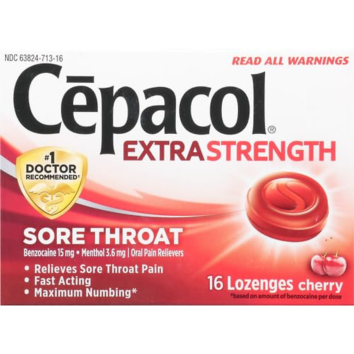 Cepacol Extra Strength Sore Throat Lozenges, Cherry 16ct