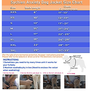 Sychien Dog Anxiety Dog Jacket,Dog Thunder Calming Shirt Wrap Vest for Large Dogs,Travel, Fireworks, Separation, Bluish Grey L