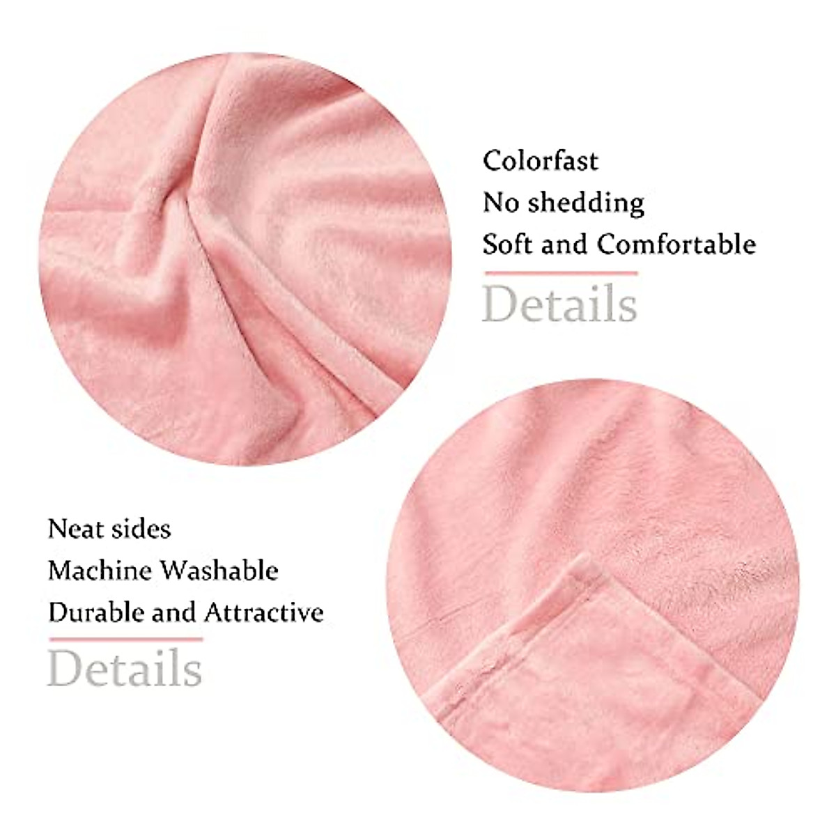 NANPIPER Fleece Blankets, Super Soft Flannel King Size Blanket for Bed, Luxury Cozy Microfiber Plush Fuzzy Blanket,Pink