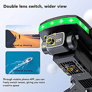 RC Drone Quadcopter with 4K HD Dual Camera, Mini RC Helicopters S162 for Adults Kids with Track Marking Flight, 360° Flip, Positioning Hover, LED Light Strip, Speed Adjustment