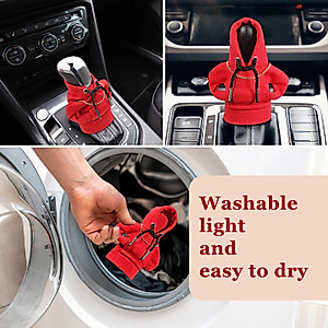 Yajeea Car Gear Shift Hoodie, Funny Mini Hoodie Car Decor, Winter Warm Universal Fit Shift Knob Cover, Automotive Interior Accessories Gift