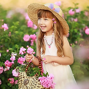 PinkSheep Little Girl Jewelry 10PCS Toddler Jewelry for Girls 3/4/5/6/7/8 yrs old Girl Play Jewelry Box Girl Necklace Girl Bracelet