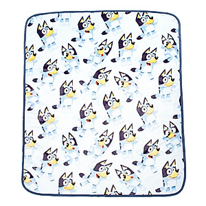 Jay Franco Bluey Kids Travel Set - 3 Piece Set Includes 40 x 50 Throw Blanket, Eye Mask, and Neck Pillow - Super Soft & Cozy Travel Accessories