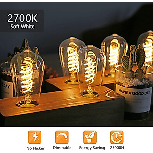 BORT 6W Vintage LED Edison Bulbs, ST58/ST19, Warm White 2700K, Antique LED Filament Light Bulbs, Dimmable, 60W Equivalent, 600LM, E26 Standard Base, Clear Glass 6W-2700K-6Pack