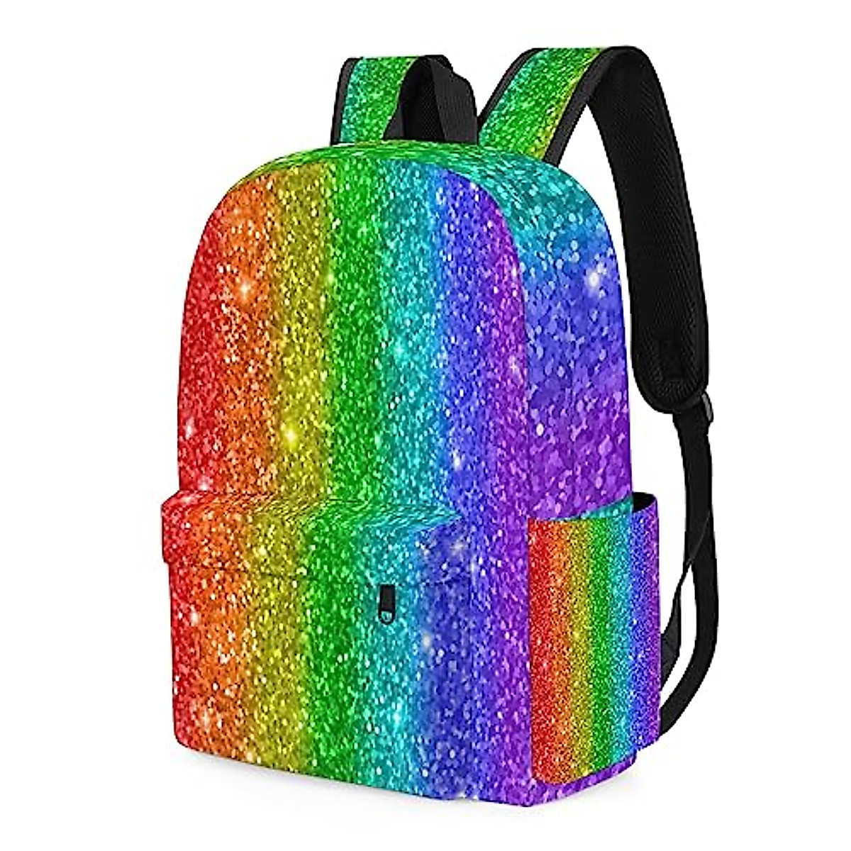 Bardic Backpack for Kids Kindergarten Boys Girls Backpack Metal Double Zipper Lightweight School Bookbag Travel Backpack - Rainbow Glitter Star